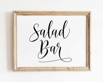 Printable Salad Bar Sign Printable Salad Table Sign Salad - Etsy