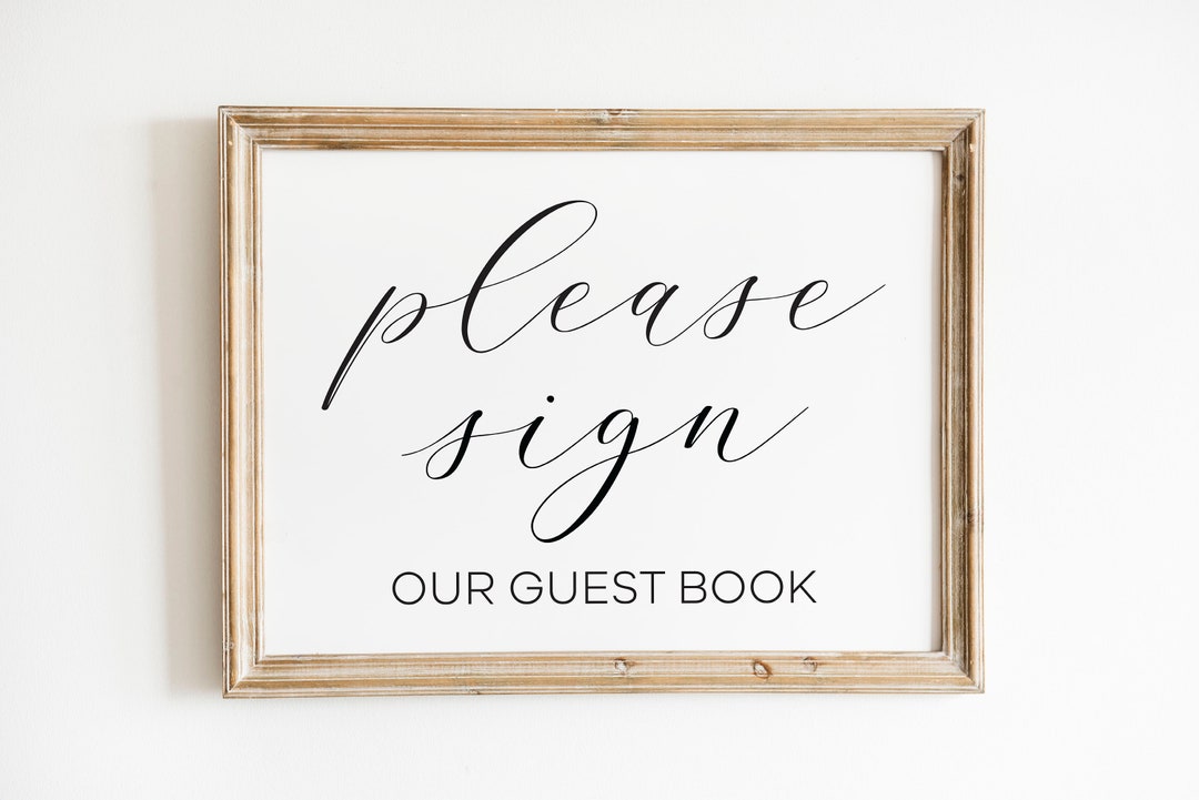 Wedding Guest Book Sign: Elegant Script Printable (digital Download) - Etsy