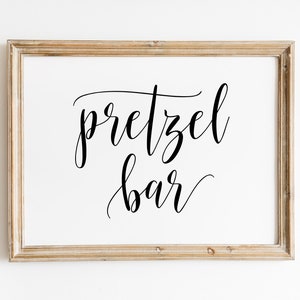 Pretzel Bar Sign, Wedding Signs, Wedding Bar Sign, Food Bar Sign ...