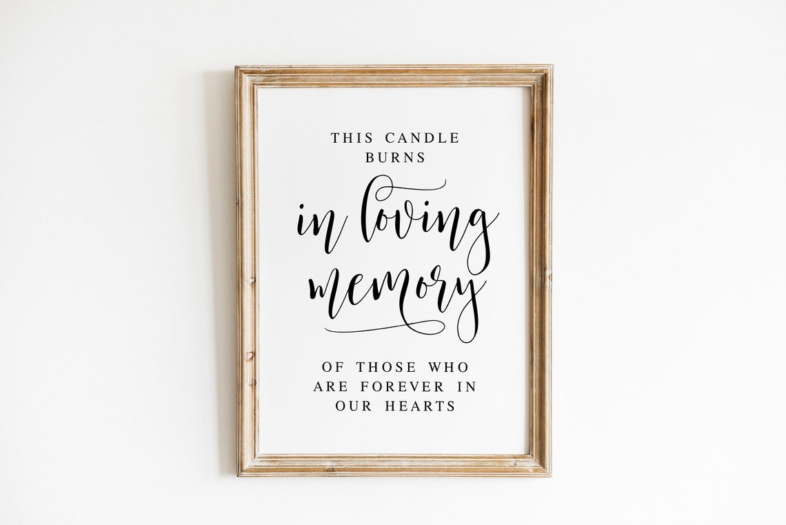 This Candle Burns in Loving Memory Memory Candle Sign | Etsy