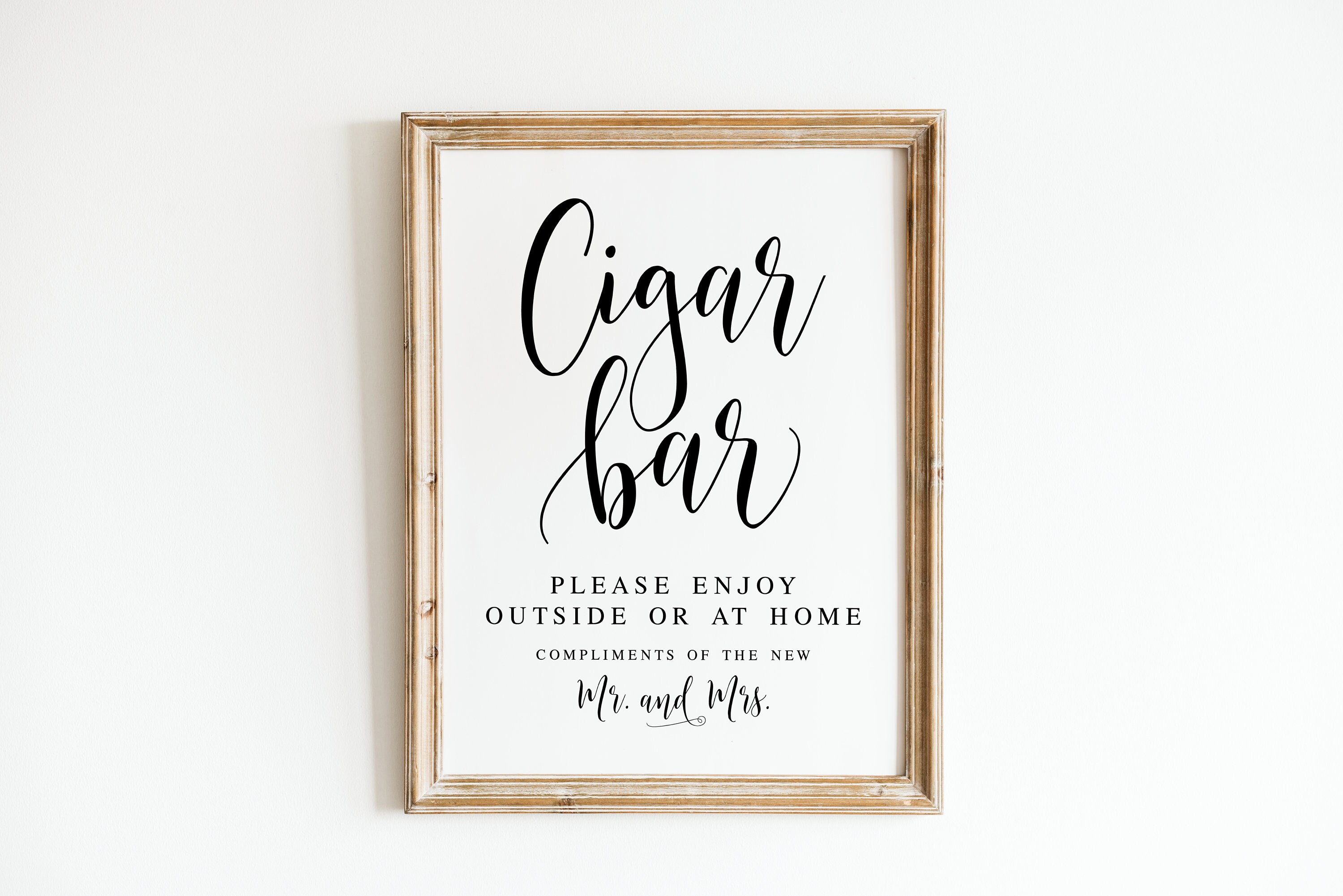 Cigar Bar Sign, Enjoy Outside or at Home, Wedding Signs, Wedding ...