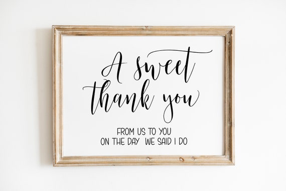 A Sweet Thank You From Us To You On The Day We Said I Do | Etsy