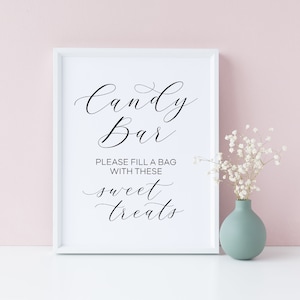 Candy Bar Sign, Wedding Signs, Please Fill A Bag With These Sweet ...