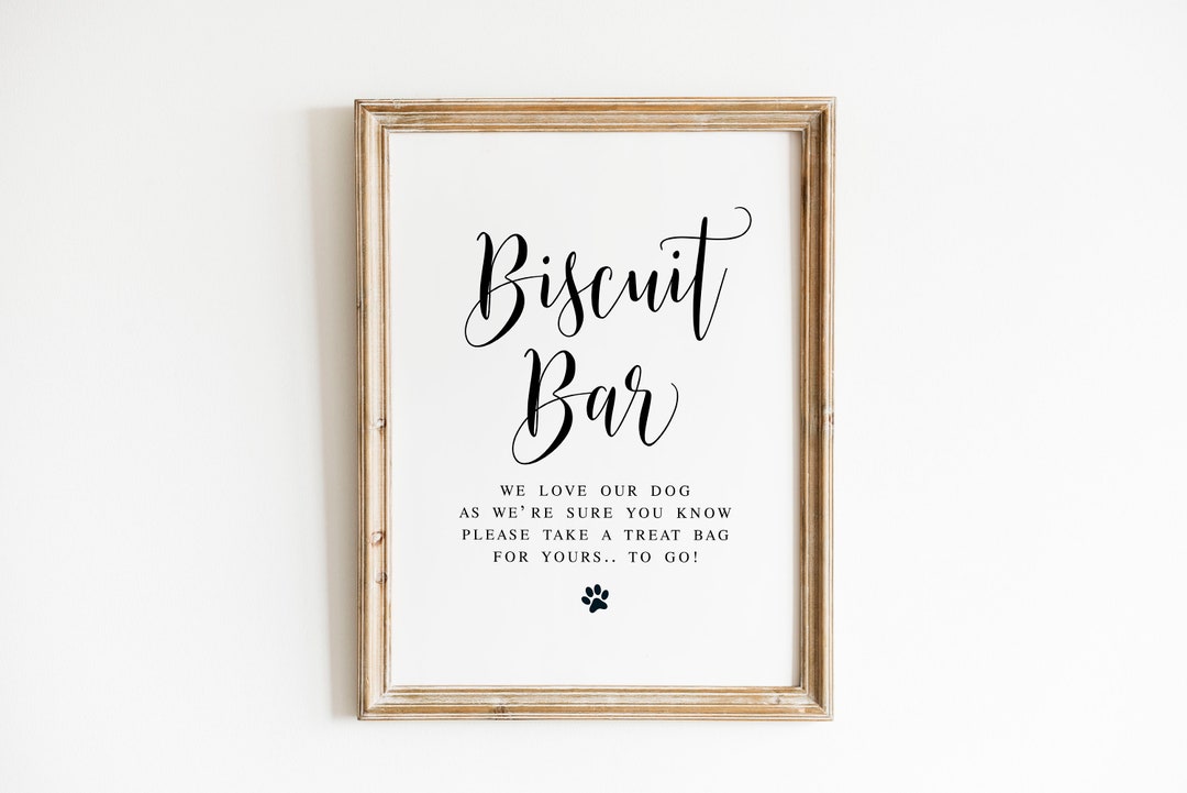 Biscuit Bar Sign Dog Treat Sign for Wedding Wedding Dog - Etsy