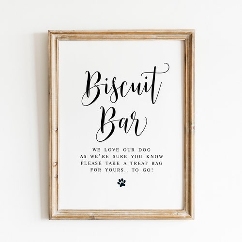 Biscuit Bar Sign Dog Treat Sign for Wedding Wedding Dog - Etsy