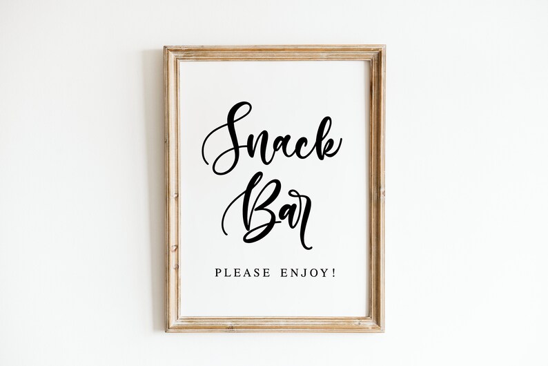 Snack Bar Sign Modern Minimalist Wedding Reception Signs - Etsy