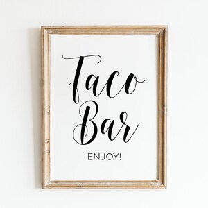 Taco Bar Sign: Minimalist Wedding Reception Decor (printable Digital ...