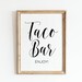 Taco Bar Sign, Modern Minimalist Wedding Signs, Taco Stand Sign, Taco ...