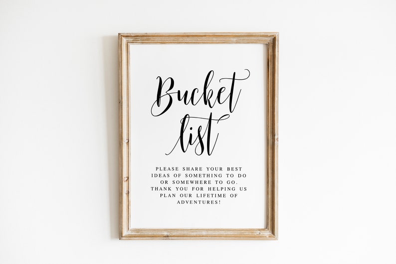 Bucket List Sign for Wedding Share Your Best Ideas of - Etsy