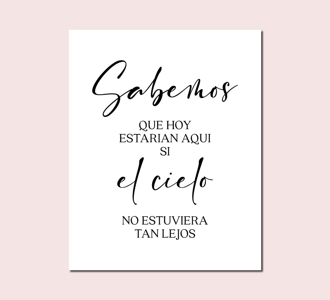 Spanish Memory Sign, Sabemos Que Hoy Estarian Aqui Si El Cielo No ...