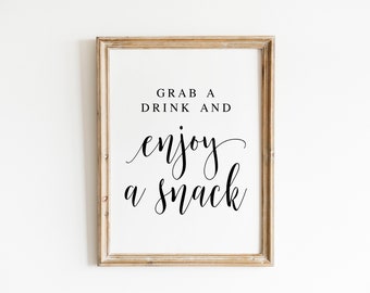 Enjoy a Snack Signs - Etsy