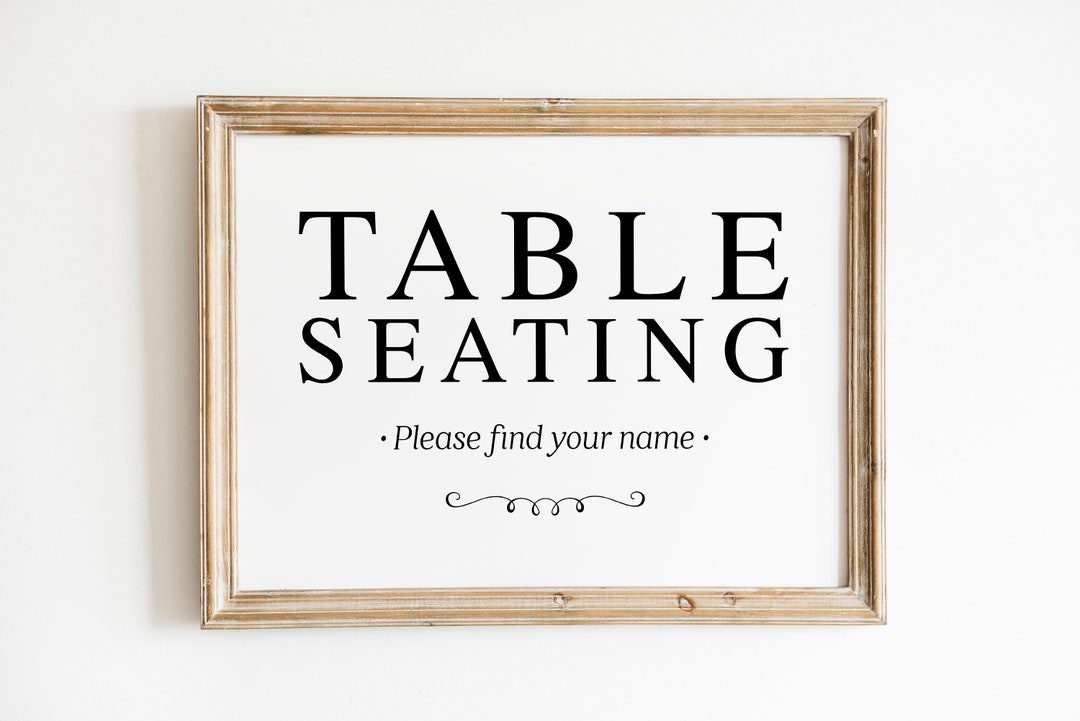 Table Seating, Please Find Your Name, Wedding Table Seating Sign ...