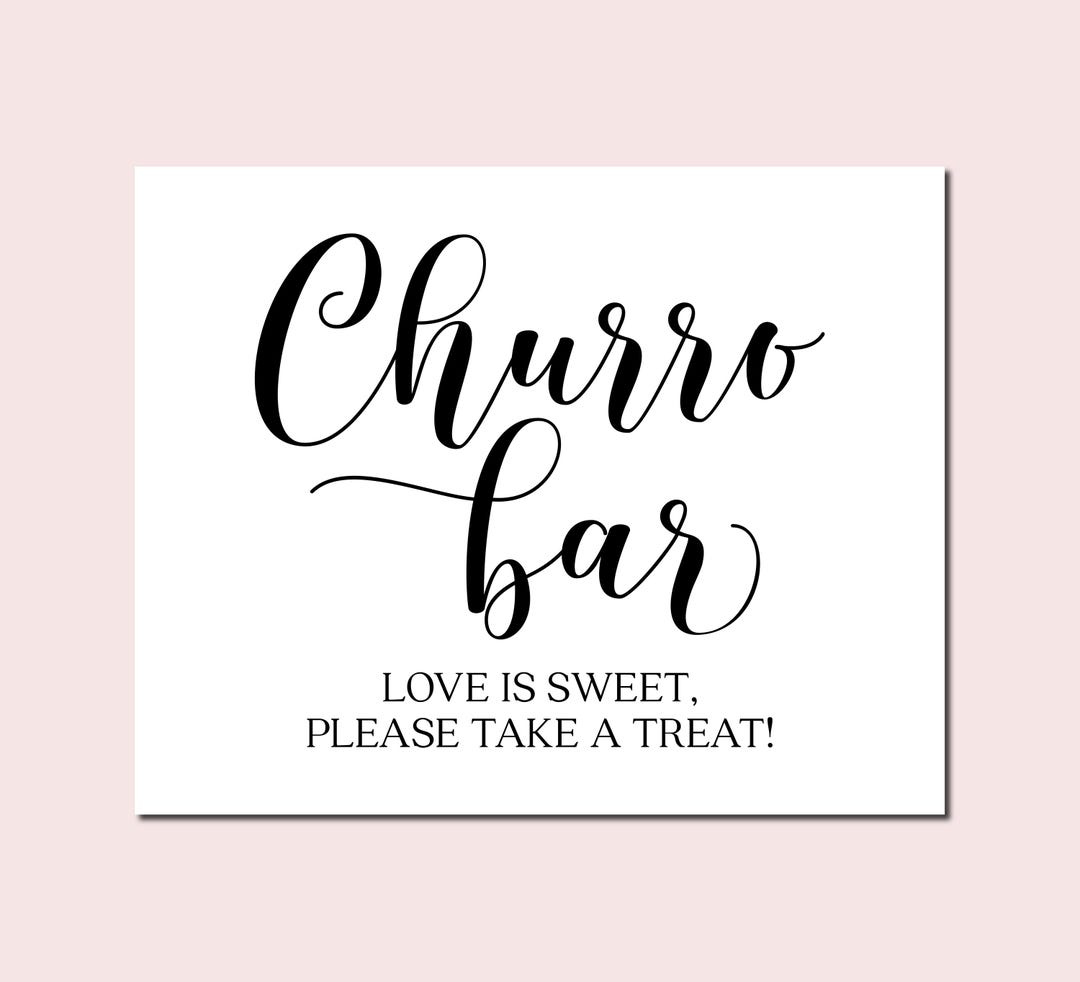Churro Bar, Love is Sweet Please Take A Treat, Modern Minimalist ...