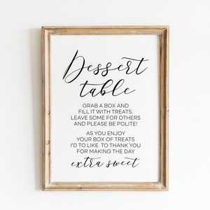 Dessert Table Sign: Wedding & Birthday Party Decor (digital Download ...
