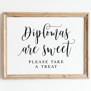 Diplomas Are Sweet, Please Take A Treat, Modern Minimalist Graduation ...