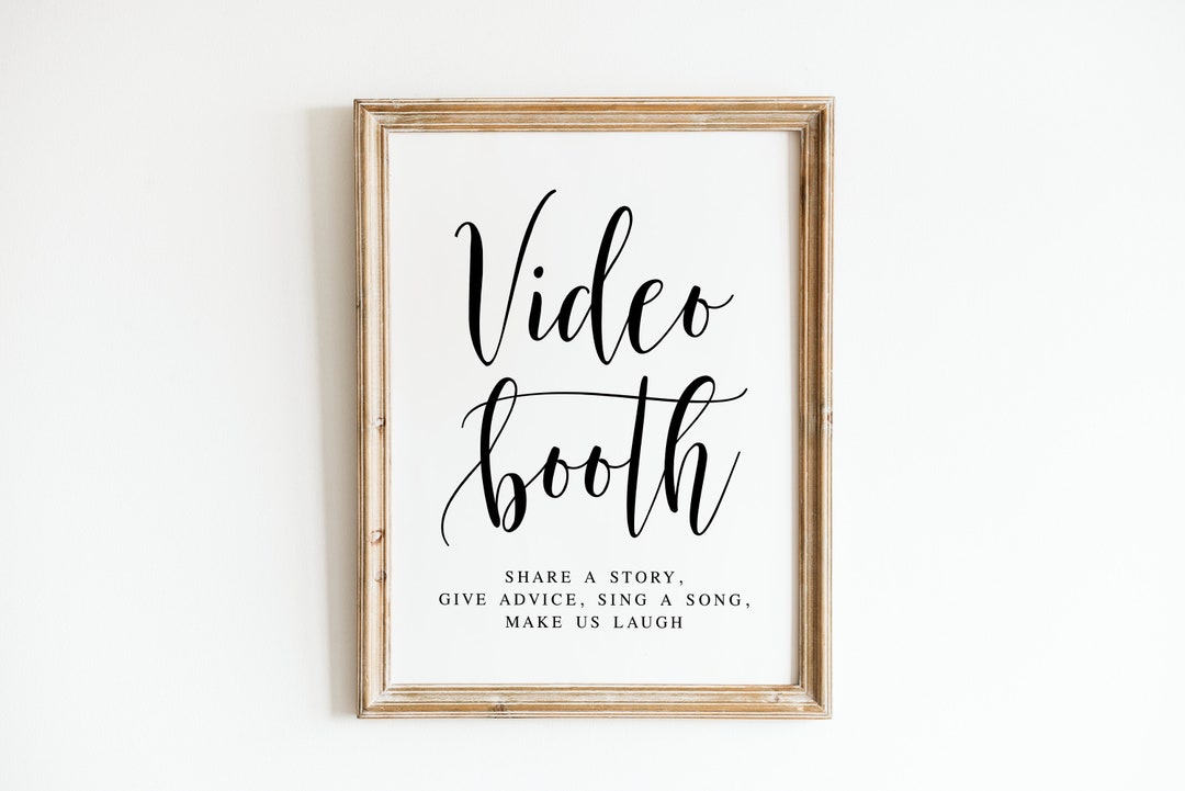 Video Booth Sign, Video Guestbook Sign, Wedding Signs, Wedding Prints ...