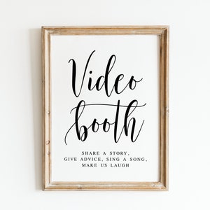 Video Booth Sign, Video Guestbook Sign, Wedding Signs, Wedding Prints ...
