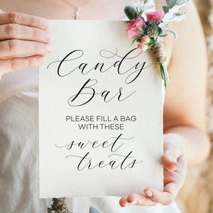 Candy Bar Sign, Wedding Signs, Please Fill A Bag With These Sweet ...