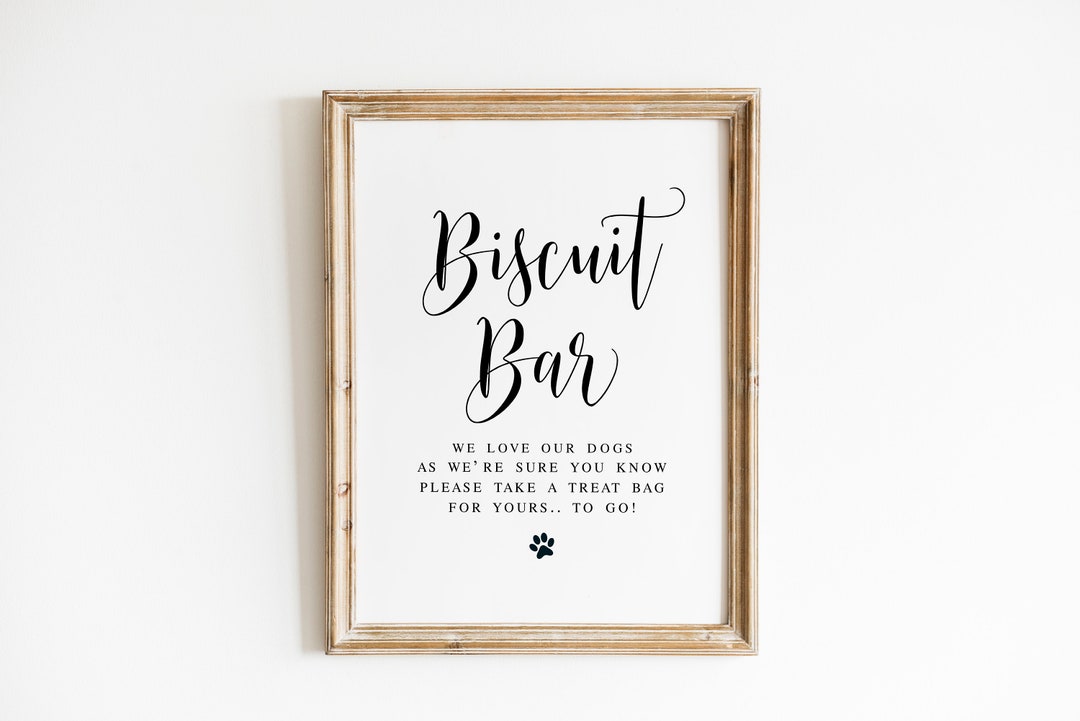 Dogs Biscuit Bar Sign, Dog Treat Sign for Wedding, Wedding Dog Favors ...