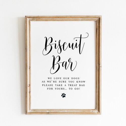 Biscuit Bar Sign Dog Treat Sign for Wedding Wedding Dog - Etsy