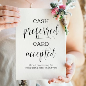Cash Preferred Card Accepted Sign: Business Printable (digital Download ...