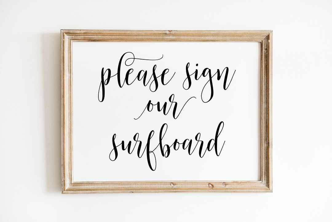 Please Sign Our Surfboard, Wedding Signs, Wedding Decor, Wedding ...
