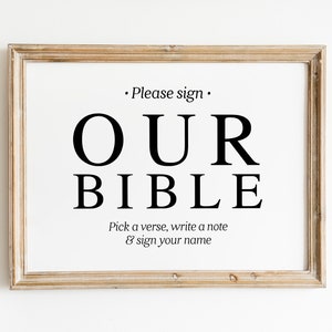 Please Sign Our Bible, Wedding Bible Guestbook Sign, Wedding Signs ...