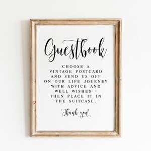 Vintage Postcard Guestbook Sign, Wedding Signs, Wedding Printables ...