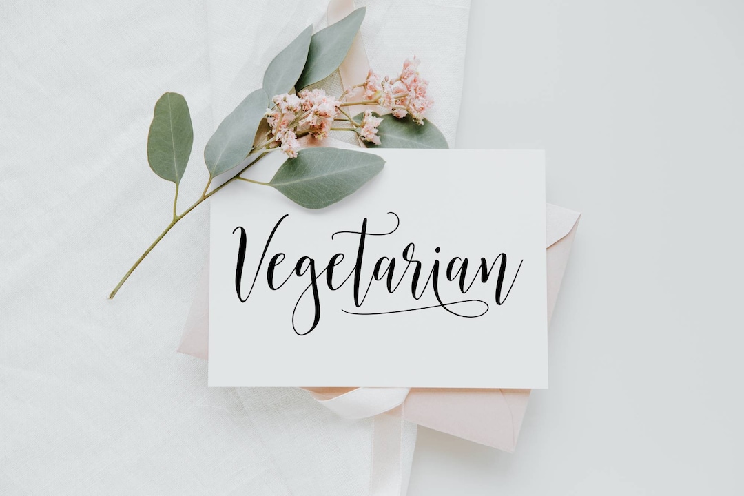 Vegetarin Food Sign, Modern Minimalist Wedding Table Top Sign ...