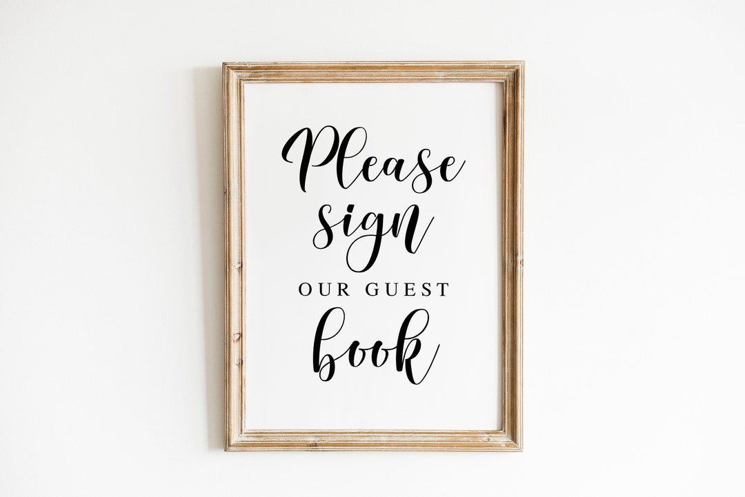 Please Sign Our Guest Book, Wedding Signs, Wedding Guestbook Sign ...