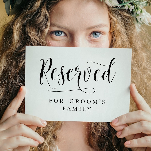 Reserved Sign Grooms Family - Etsy