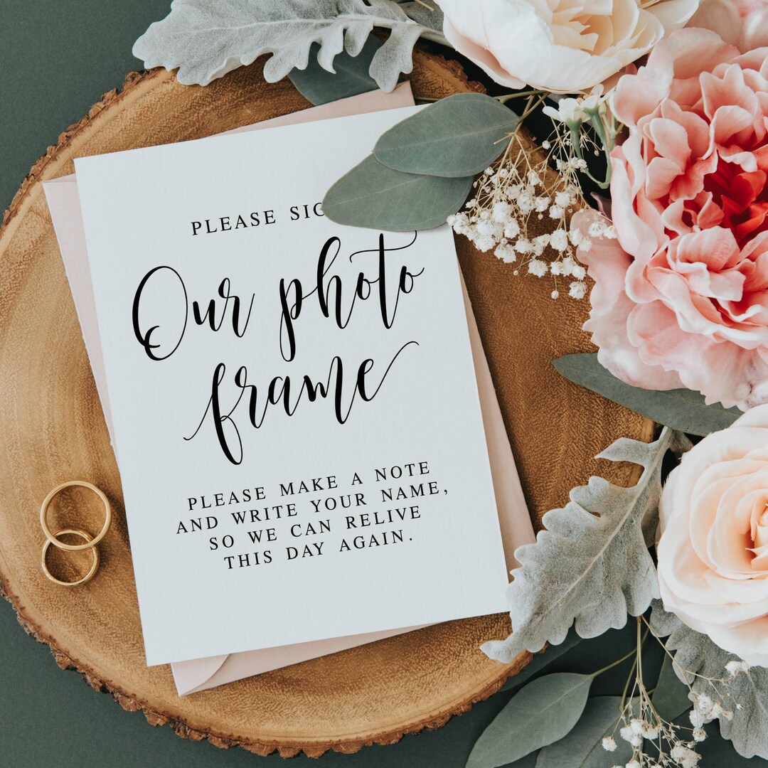 Please Sign Our Photo Frame, Modern Minimalist Wedding Signs, Wedding ...