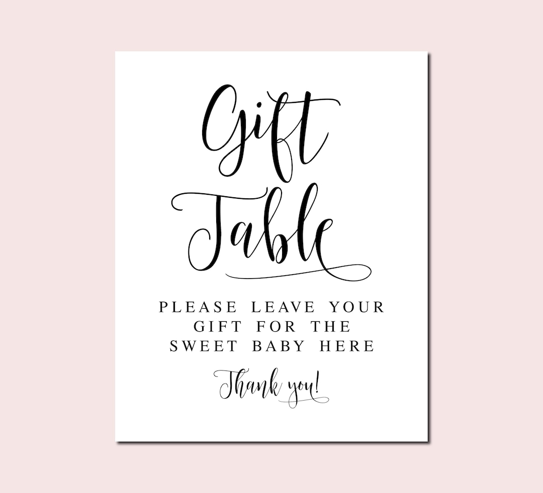 Gift Table Sign, Leave Your Gift for the Sweet Baby, Baby Shower Sign ...