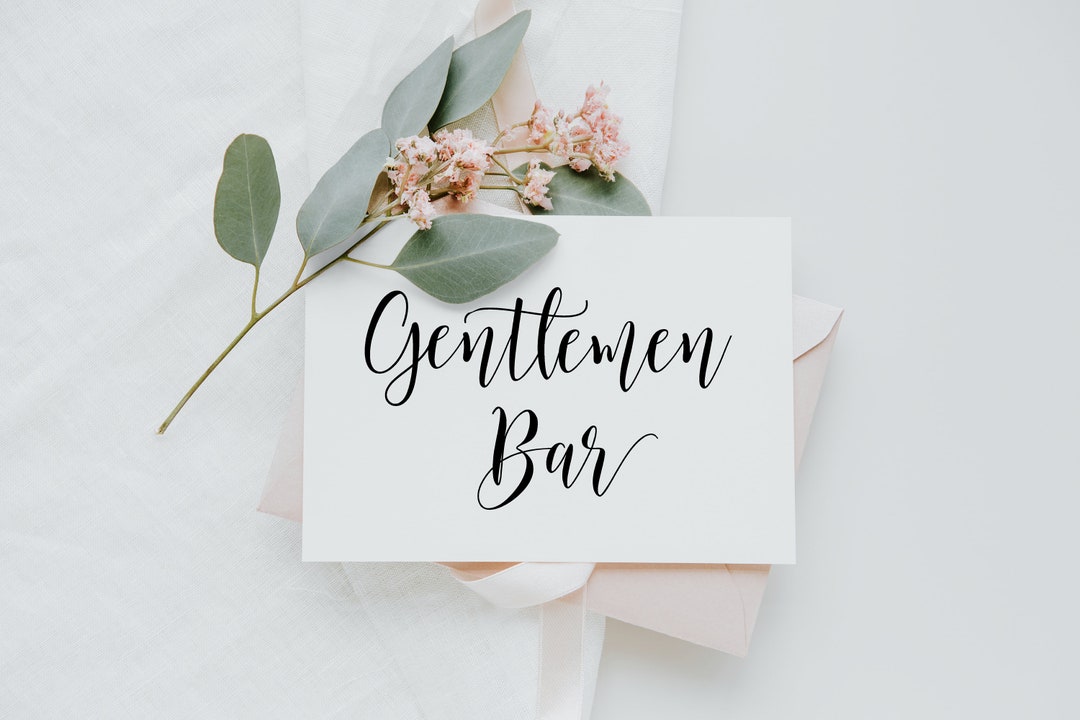 Gentlemen Bar Sign, Modern Minimalist Wedding Reception Signs, Wedding ...