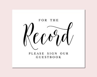For the Record, Please Sign Our Guestbook, Sign Our Record Guest Book ...