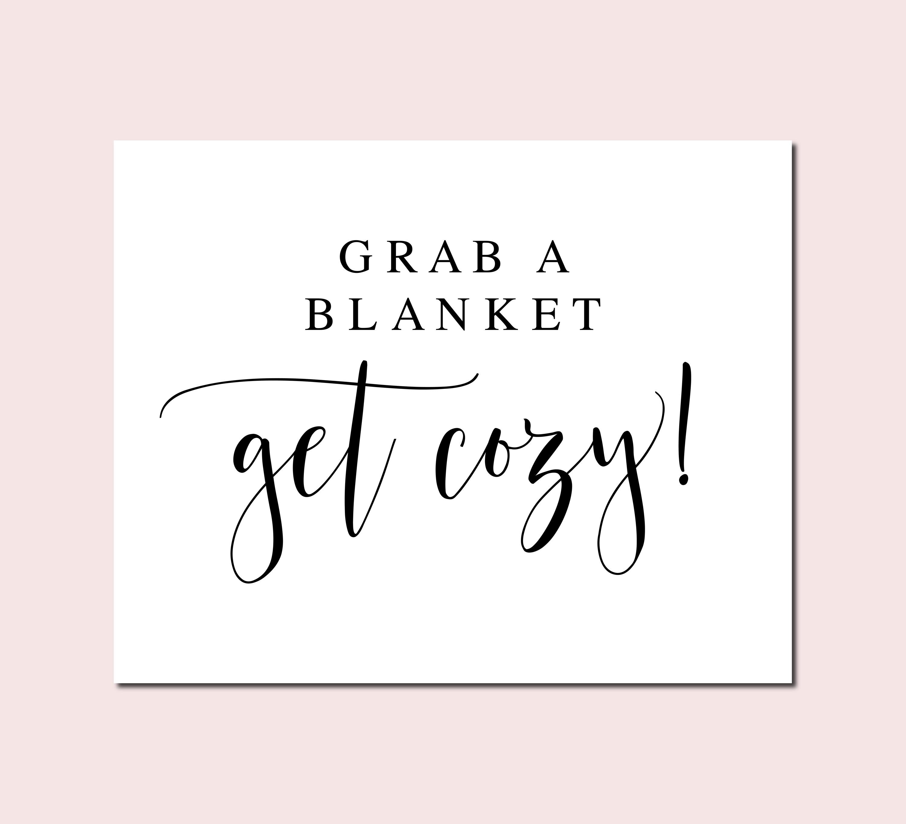 Grab A Blanket Wedding Sign: Cozy Printable Decor (digital Download) - Etsy