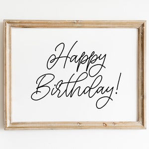 Happy Birthday Sign, Birthday Decor Sign, Happy Birthday Printable ...