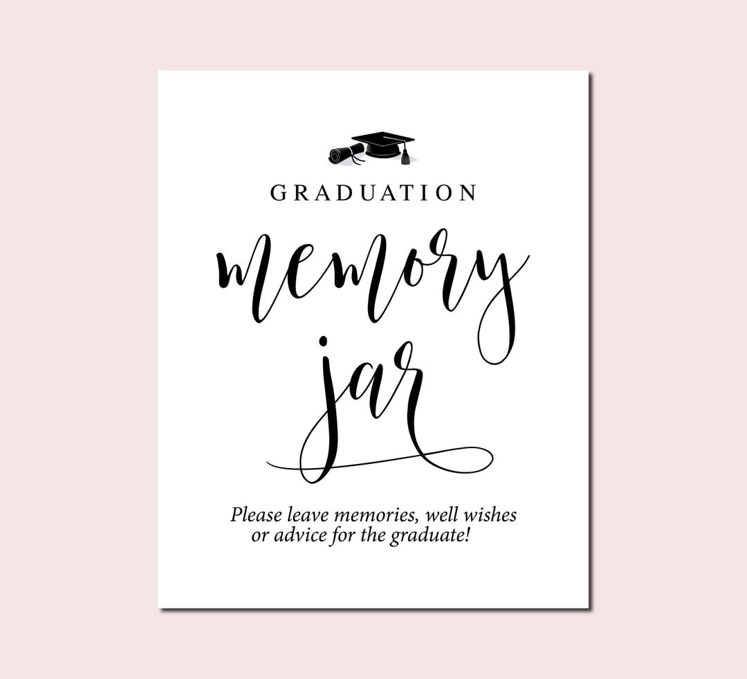 Graduation Memory Jar Sign: Guestbook Printable (digital Download) - Etsy