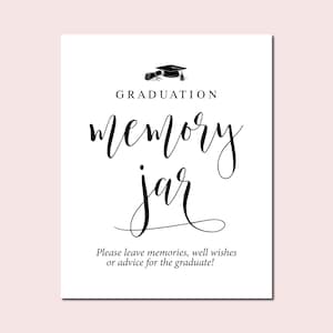 Graduation Memory Jar Sign: Guestbook Printable (digital Download) - Etsy