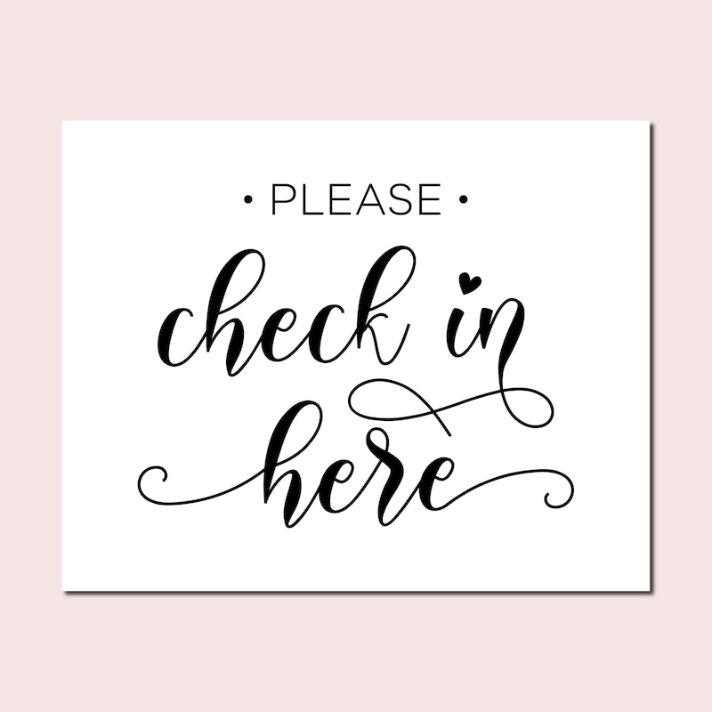 Please Check in Sign - Etsy