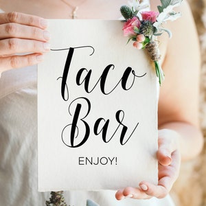 Taco Bar Sign, Modern Minimalist Wedding Signs, Taco Stand Sign, Taco ...
