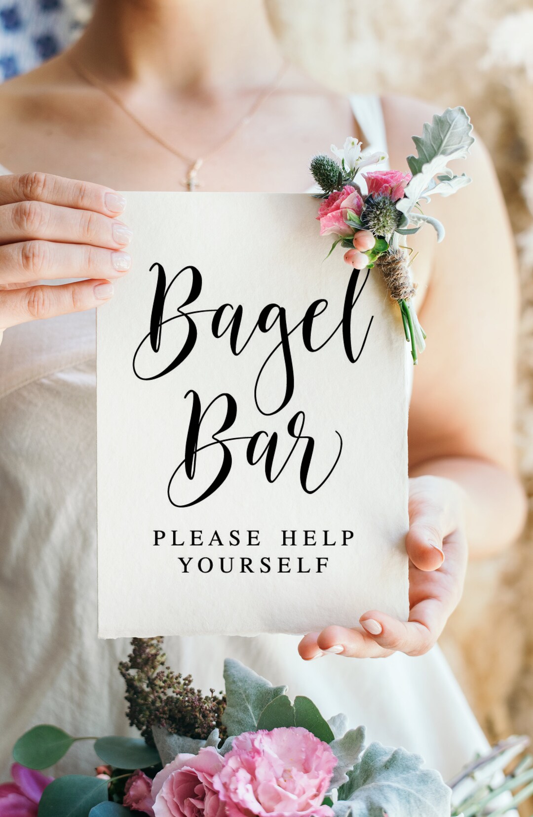 Bagel Bar, Please Help Yourself, Wedding Signs, Wedding Table Signs ...