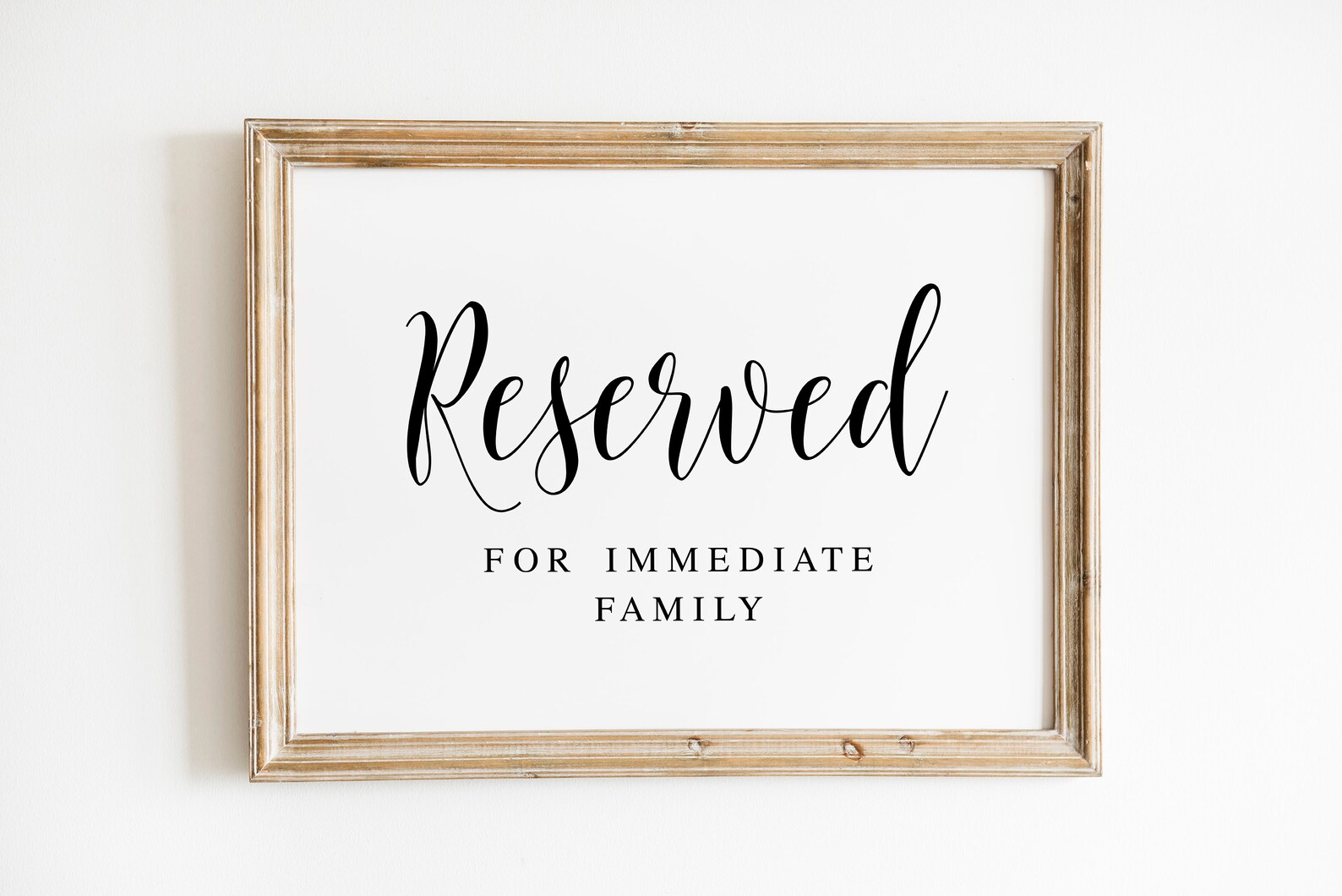 Reserved for Immediate Family Wedding Signs Wedding Reserved - Etsy