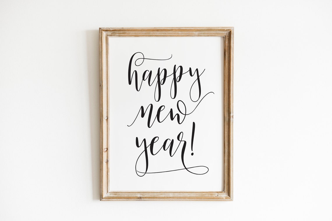 Happy New Year Sign Printable Signs Digital Download New - Etsy