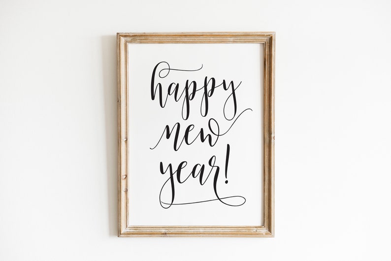 Happy New Year Sign Printable Signs Digital Download New - Etsy