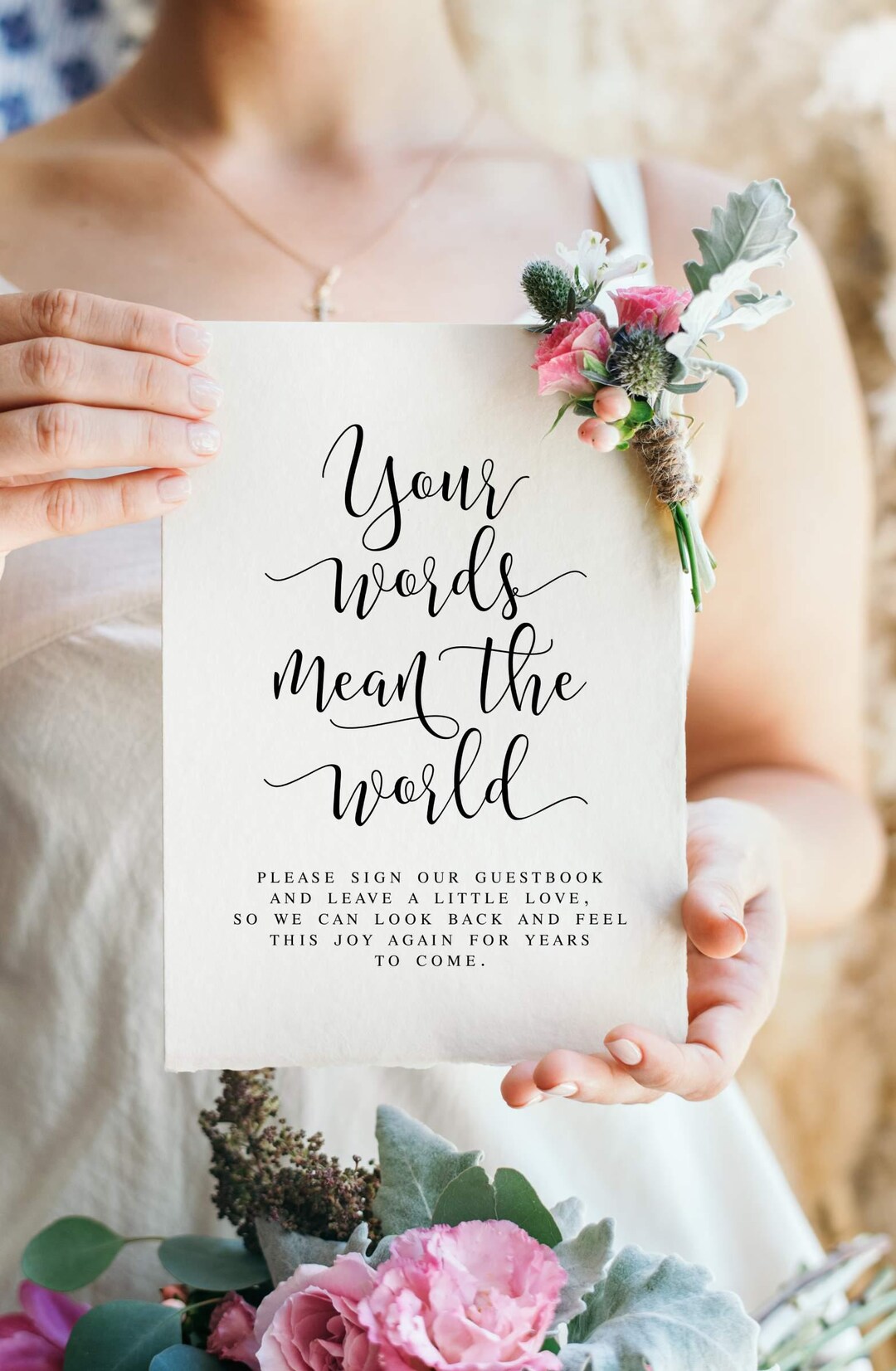 Your Words Mean the World Guest Book Sign – Wedding Printable (instant ...