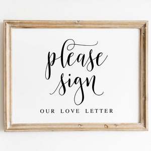 Please Sign Our Love Letter, Wedding Signs, Love Letter Guestbook Sign ...