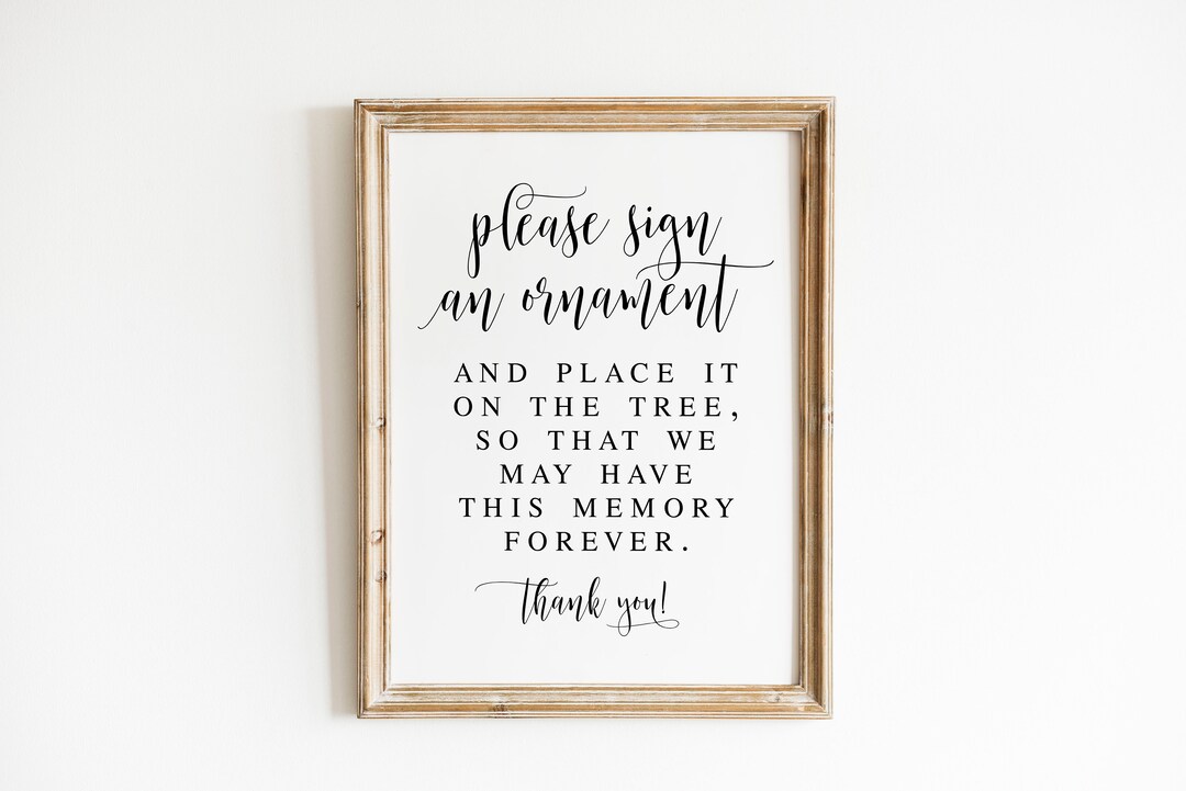 Please Sign an Ornament and Place It on the Tree Wedding - Etsy