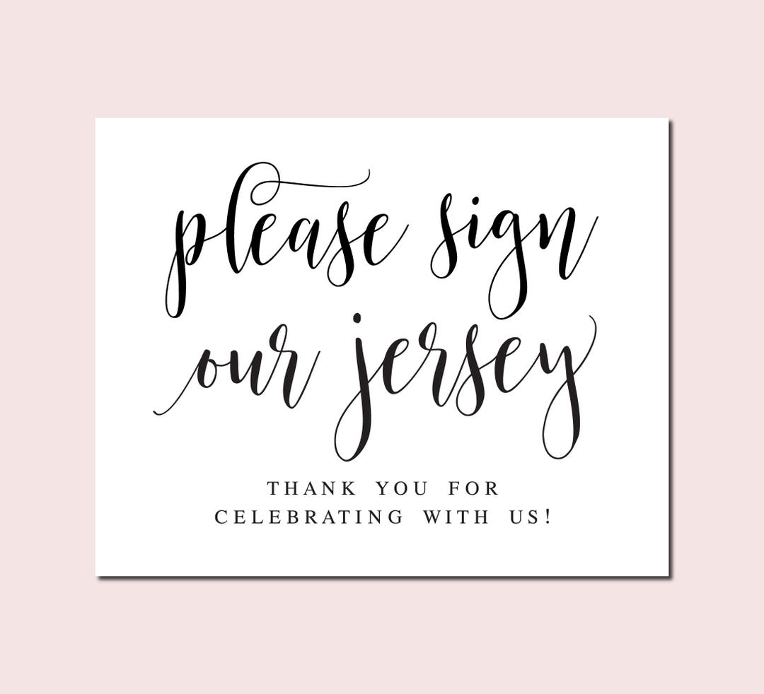 Wedding Jersey Guestbook Sign: Elegant Script (digital Download) - Etsy