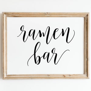 Ramen Bar, Modern Minimalist Wedding Signs, Japan Food Court Sign ...